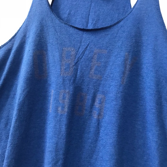 Obey | Tops | Obey Propaganda Blue Tank Top | Poshmark
